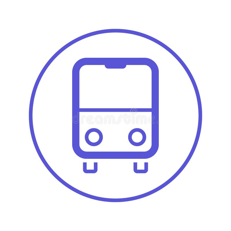 Bus Circular Line Icon. Round Sign Stock Vector - Illustration of flat ...