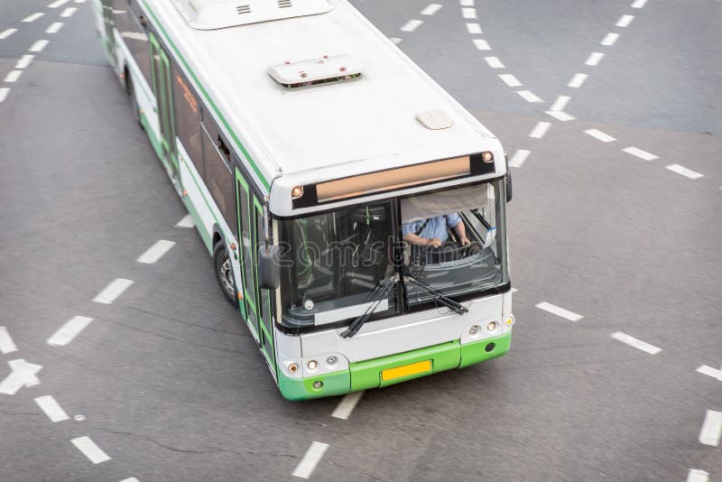 Bus at city intersection stock image. Image of transportation - 95703487