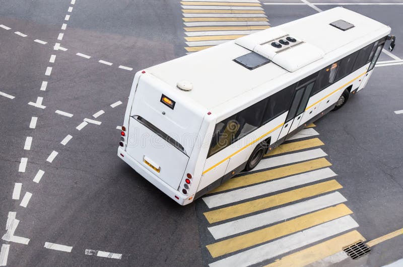 Bus at the City Intersection Stock Photo - Image of blurred, road: 91375186