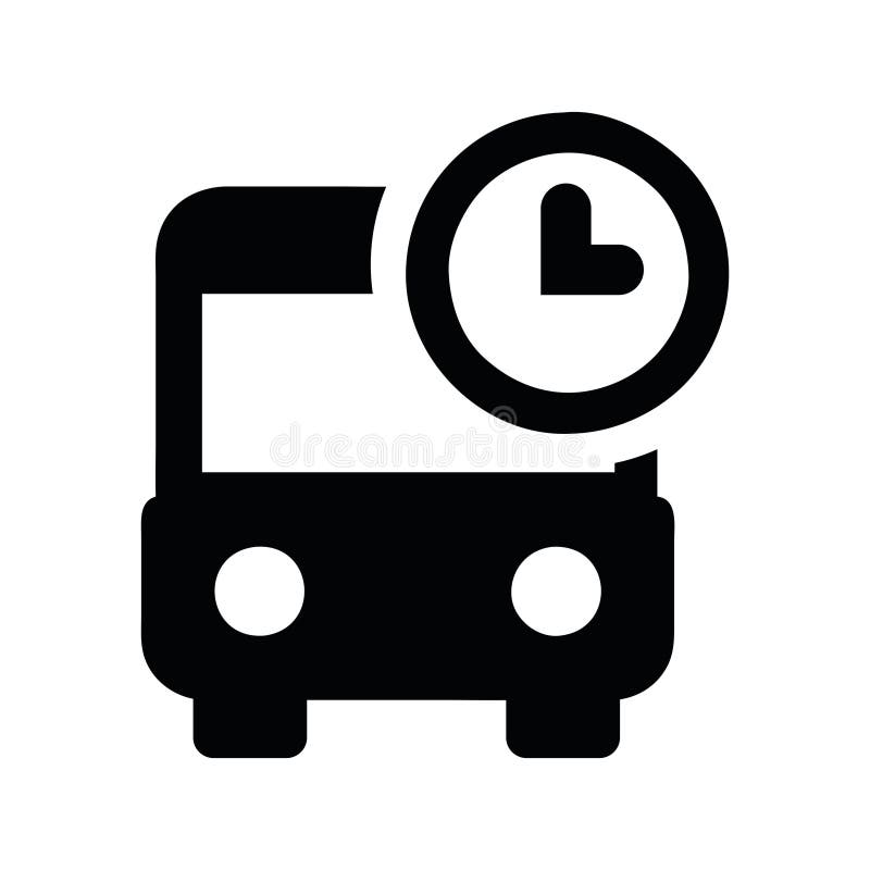Bus with clock icon stock illustration. Illustration of trip - 363570310