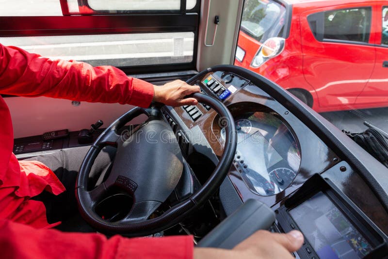 Public Transit Bus Driver at Work Stock Photo - Image of passenger ...