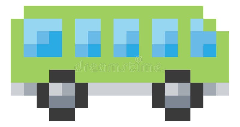 Bus Coach Pixel 8 Bit Video Game Art Icon Stock Vector - Illustration ...