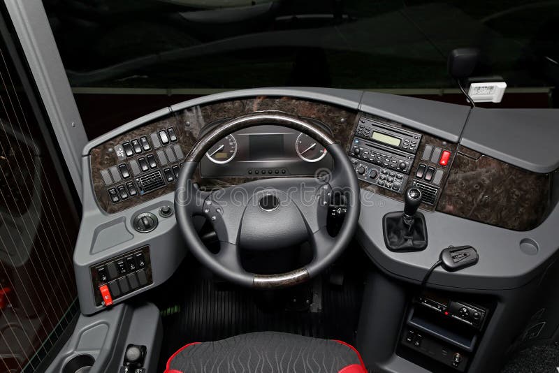 Bus cockpit stock image. Image of wheel, vehicle, safety - 31555967