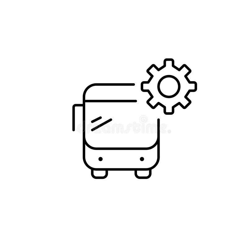 Bus and Cogwheel. Transport System Settings, Route Management, Bus ...