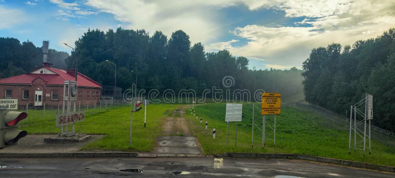 Bus Crossing the Border between Lithuania and Belarus at Kamenny Log ...
