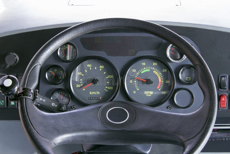 Bus dashboard stock photo. Image of automobile, tachometer - 70272344