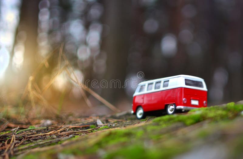 Bus in a Deep Forest Travel Stock Image - Image of machine, leisure ...