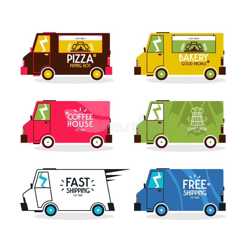 Bus delivery stock vector. Illustration of stylized, auto - 66786905