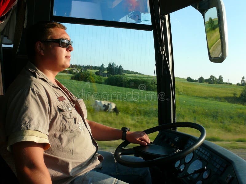 Bus Driver Sitting in His Bus Stock Photo - Image of mass, wheel: 21336060