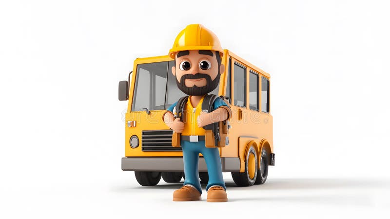 A Bus Driver, 3D Render Style, Transparent Background. Cut Stock ...
