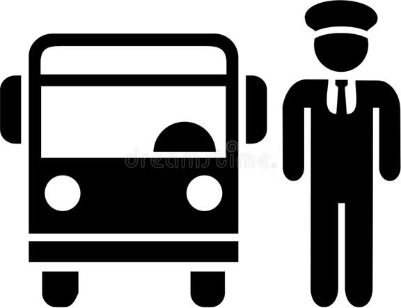 Bus driver icon stock vector. Illustration of stop, isolated - 107094656