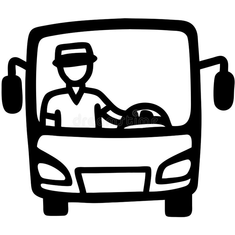 Bus Driver Silhouette Vector Illustration for Transportation Theme ...