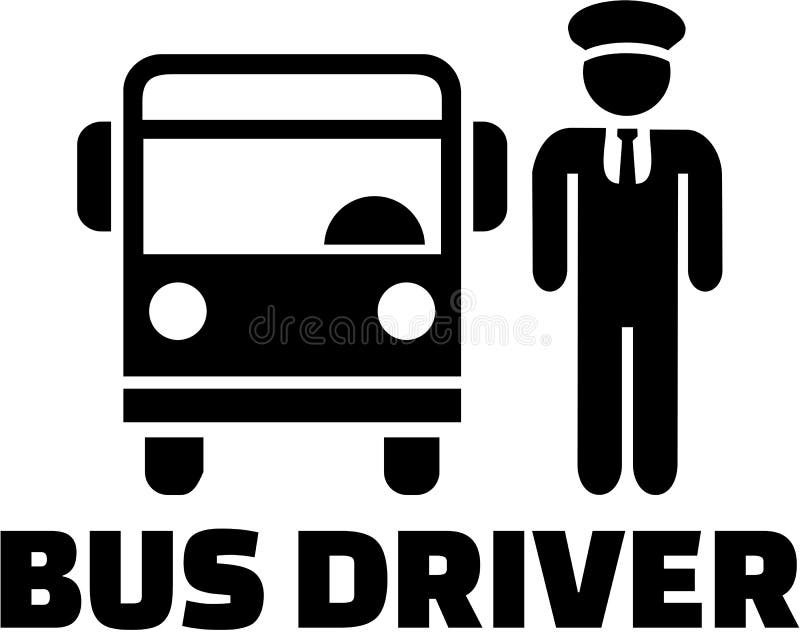 Bus Driver Word with Pictogram Stock Vector - Illustration of ...