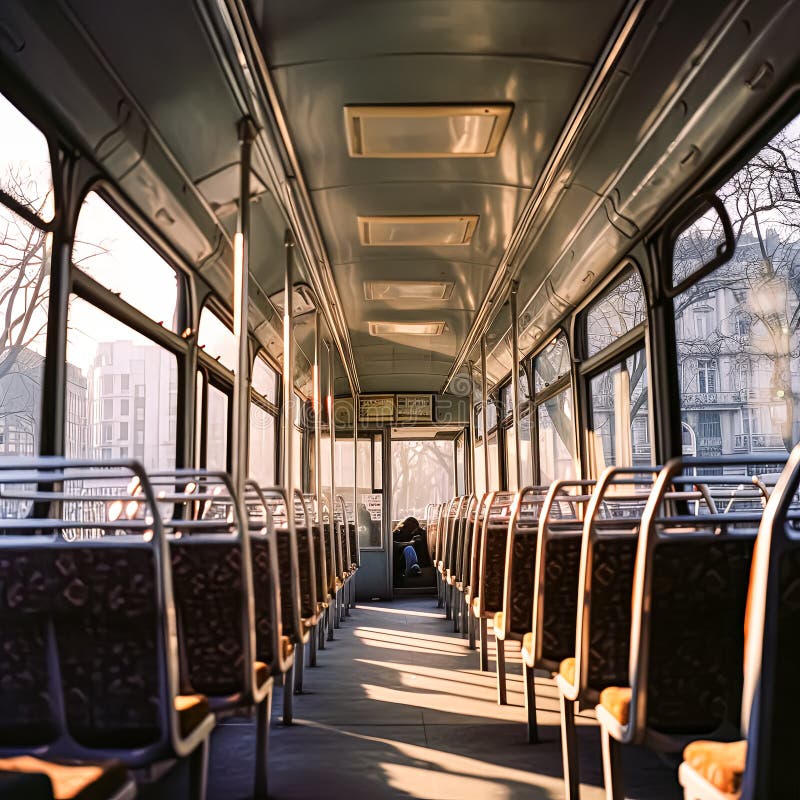 A Bus is Empty and the Windows are Open Stock Photo - Image of seat ...