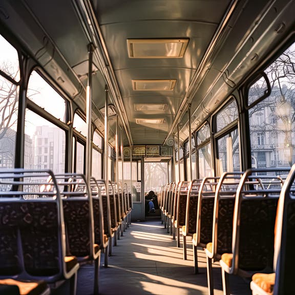 A Bus is Empty and the Windows are Open Stock Photo - Image of seat ...