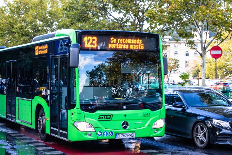 Bus En Circulation. Stb Transports Publics Bucharest Romanie 2022 Photo ...