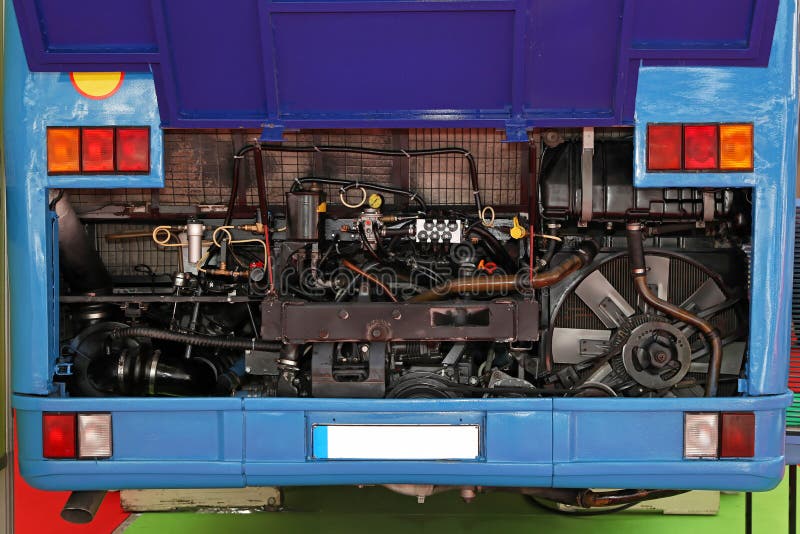 Bus engine stock image. Image of engine, hood, transport - 26235663