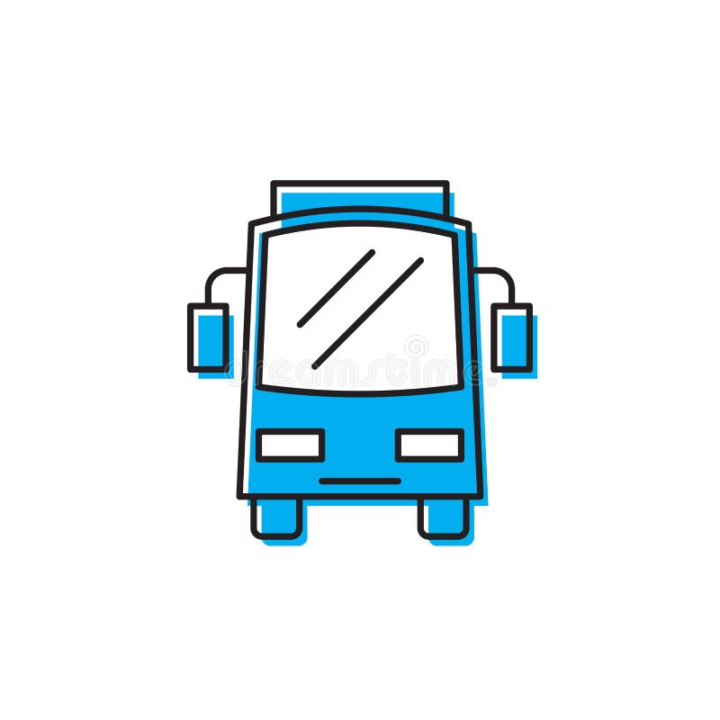 Bus Front View Icon, Isolated on White Background Stock Vector ...