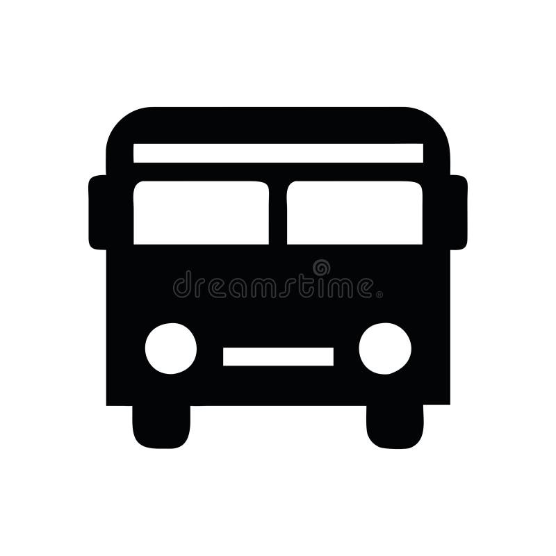 Bus front view icon stock illustration. Illustration of silhouette ...