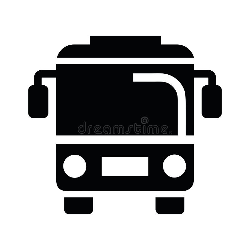 Bus front view silhouette stock illustration. Illustration of ...