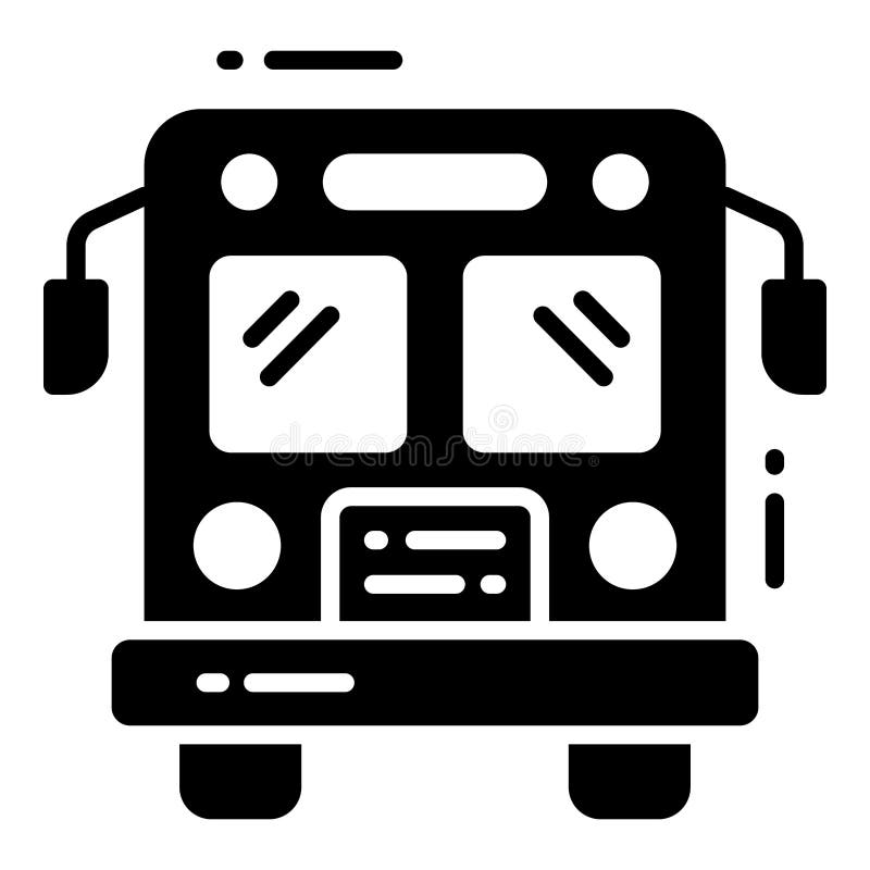 Bus Glyph Icon, Map and Location Icon Stock Vector - Illustration of ...