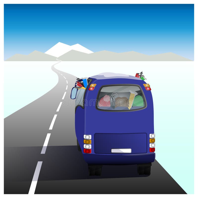 The Bus Goes To the Ski Resort Stock Vector - Illustration of adventure ...