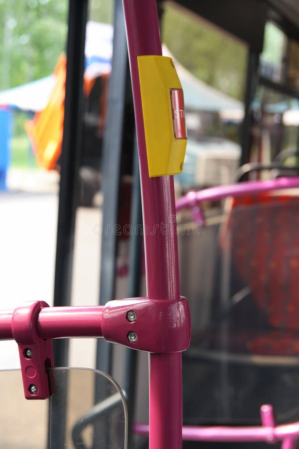 Bus handrail. stock photo. Image of light, bell, closeup - 4368690