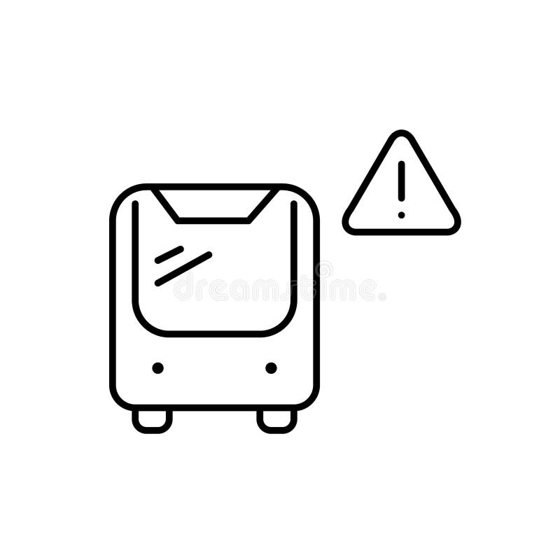 Bus and Hazard Alert Symbol. Exclamation Mark in Triangle. Transit ...