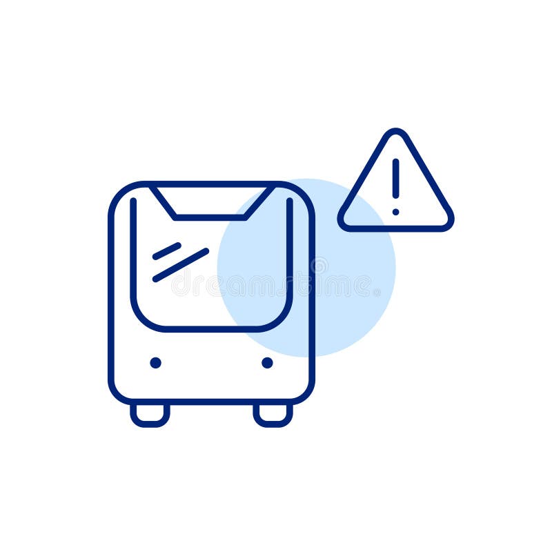 Bus and Hazard Alert Symbol. Exclamation Mark in Triangle. Transit ...