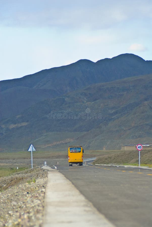 Bus on Highway stock photo. Image of mountain, tourism - 4848558