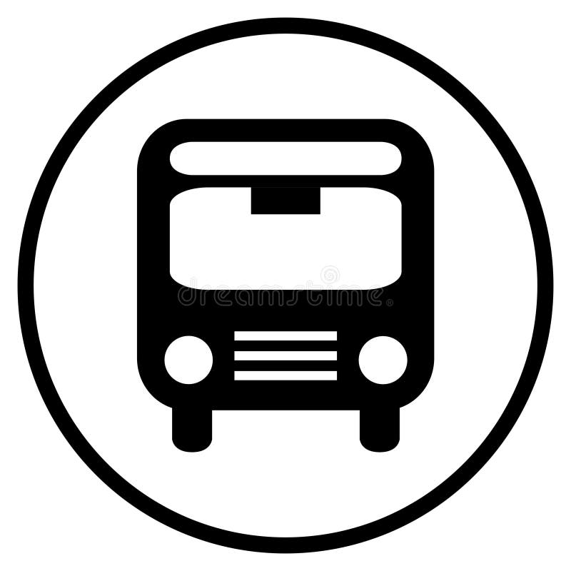 Bus Station Icon In Black, Bus Symbol Stock Vector - Illustration of ...