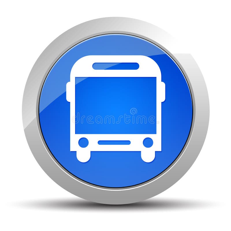Bus Icon Blue Round Button Illustration Stock Illustration ...