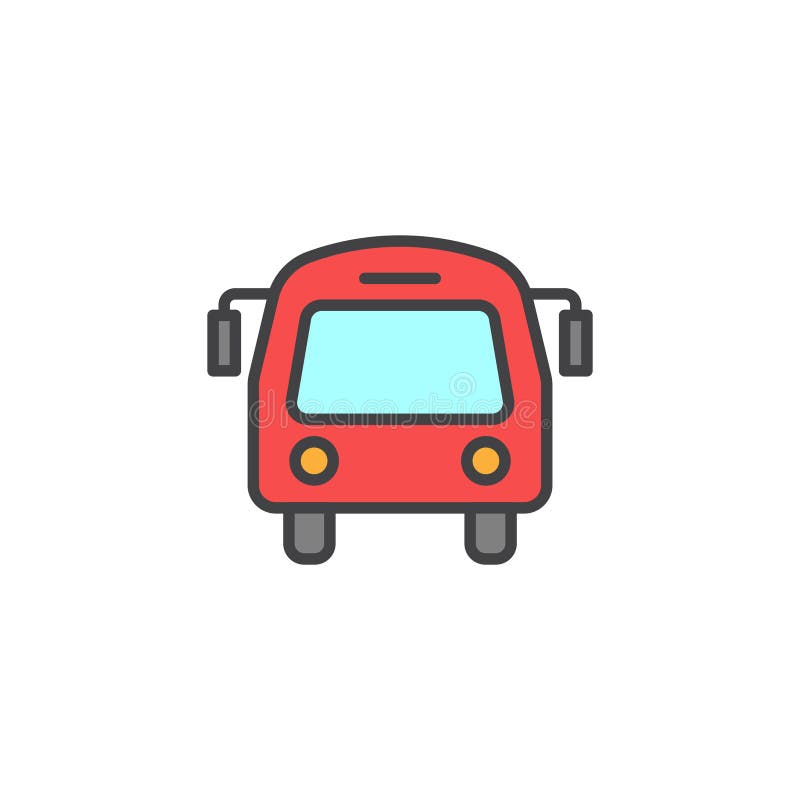 Bus Icon in Colored Version Stock Vector - Illustration of school ...