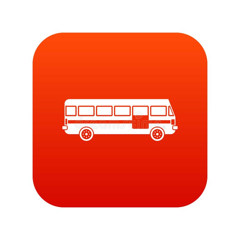 Bus icon digital red stock vector. Illustration of traffic - 105369133