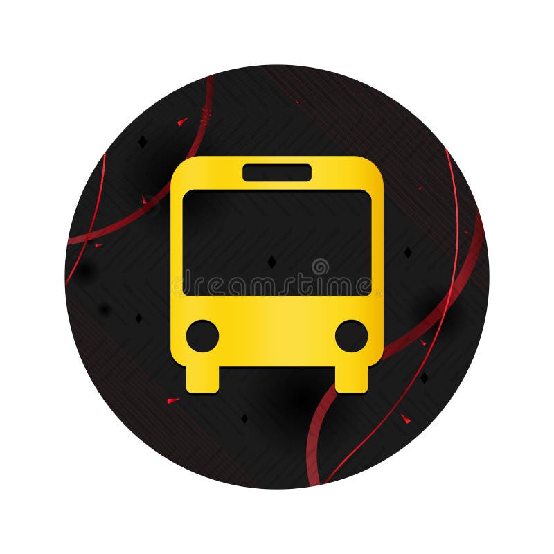 Bus Icon Elegant Black Round Button Stock Vector - Illustration of ...