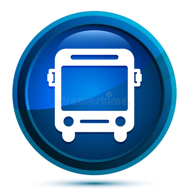 Bus Icon Elegant Blue Round Button Illustration Stock Vector ...
