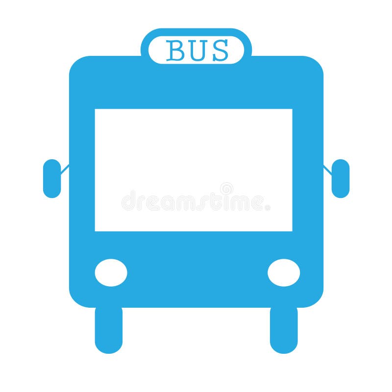 Bus Icon Flat Design Style on White Background. Bus Sign Stock Vector ...