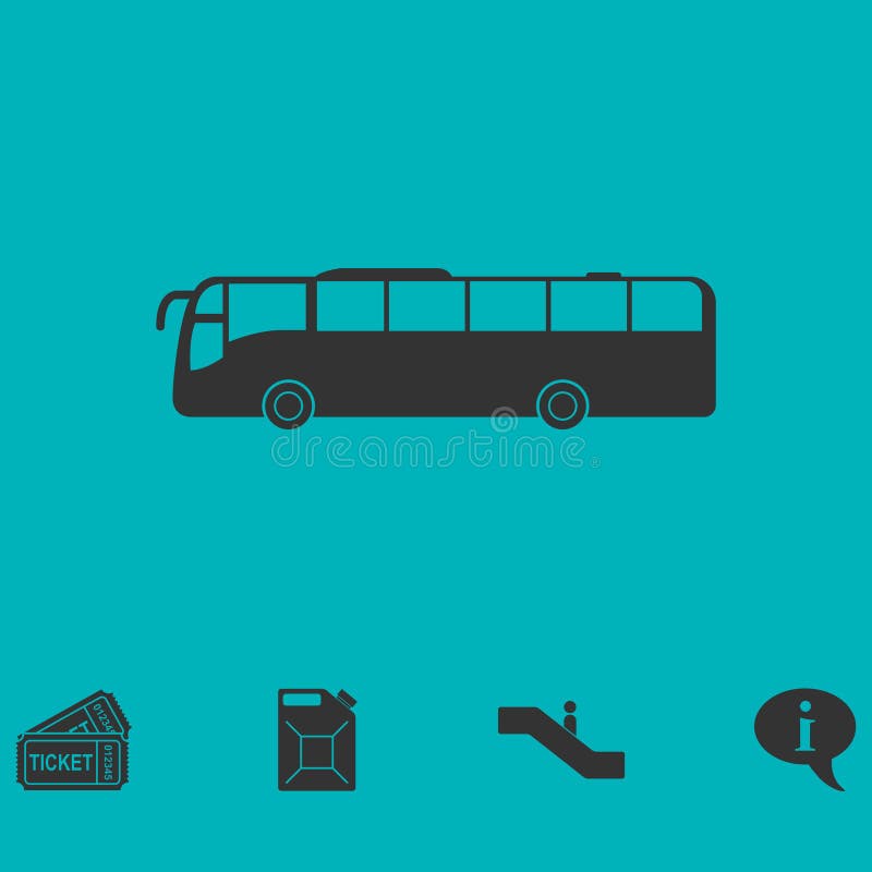 Bus icon flat stock vector. Illustration of arrival - 137865586
