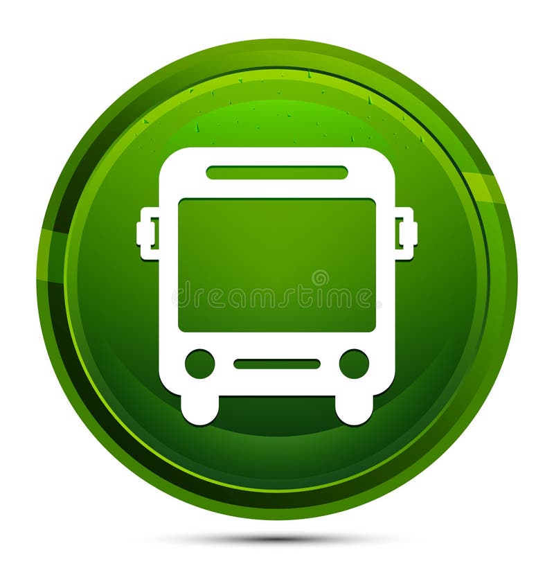 Bus Icon Glassy Green Round Button Illustration Stock Vector ...