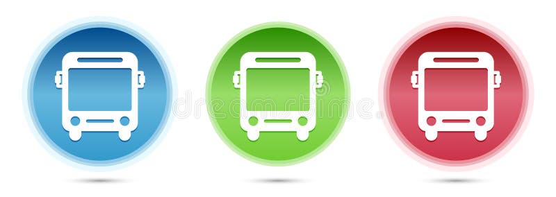 Bus Icon Glass Round Buttons Set Illustration Stock Vector ...