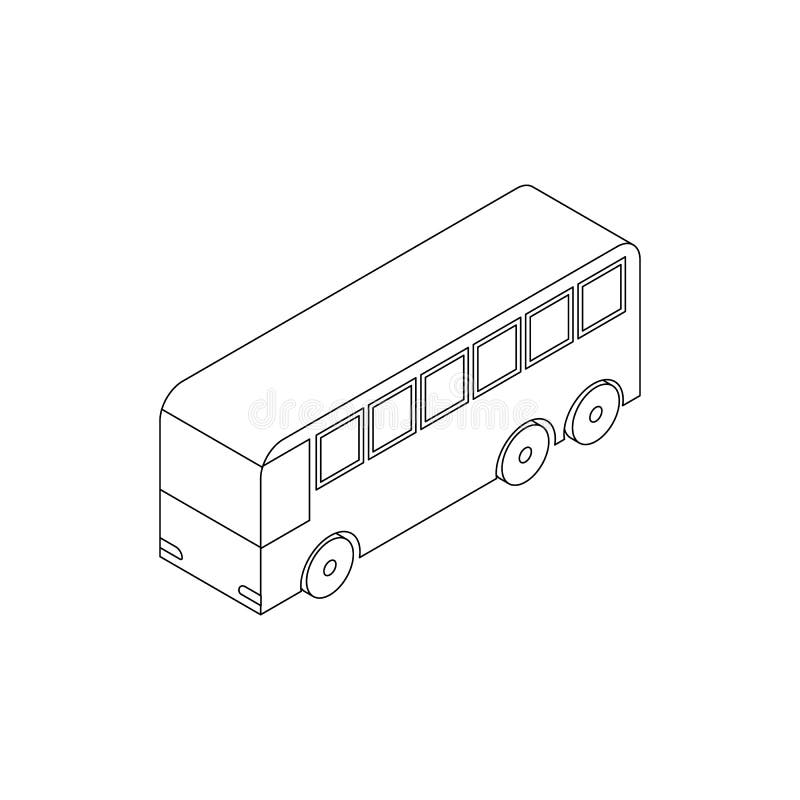 Modern School Bus Icon, Isometric Style Stock Vector - Illustration of ...
