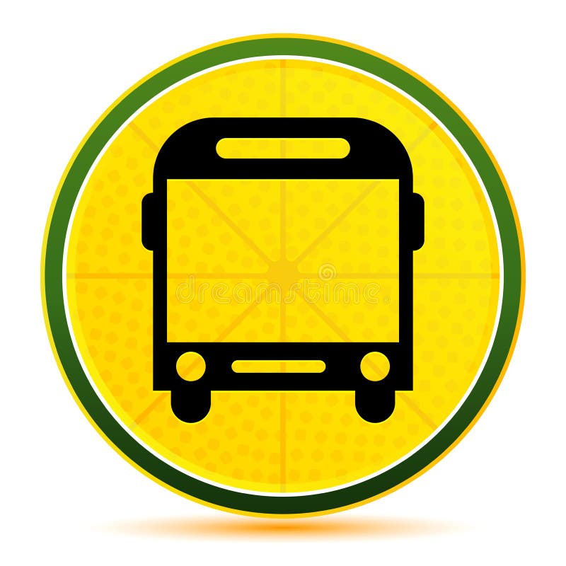 Bus Icon Lemon Lime Yellow Round Button Illustration Stock Illustration ...