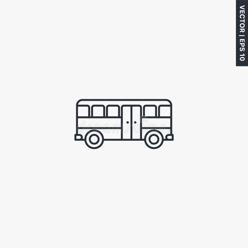 Bus Icon, Linear Style Sign for Mobile Concept and Web Design Stock ...