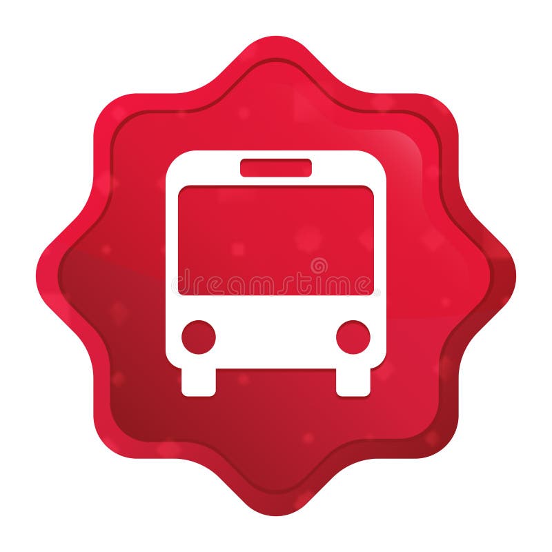 Bus Icon Misty Rose Red Starburst Sticker Button Stock Illustration ...