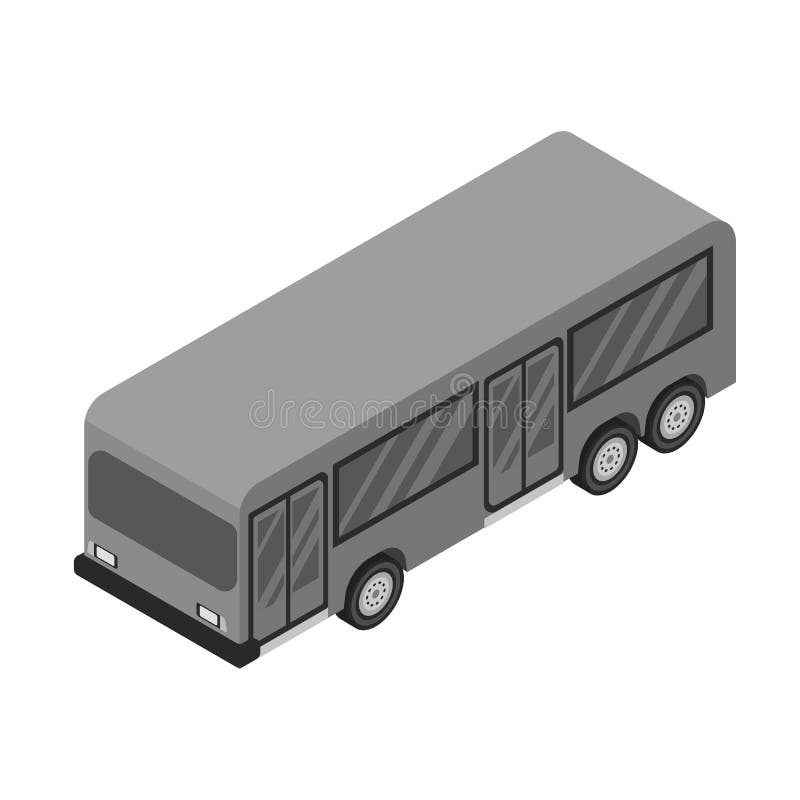 Bus Icon in Monochrome Style Isolated on White Background ...