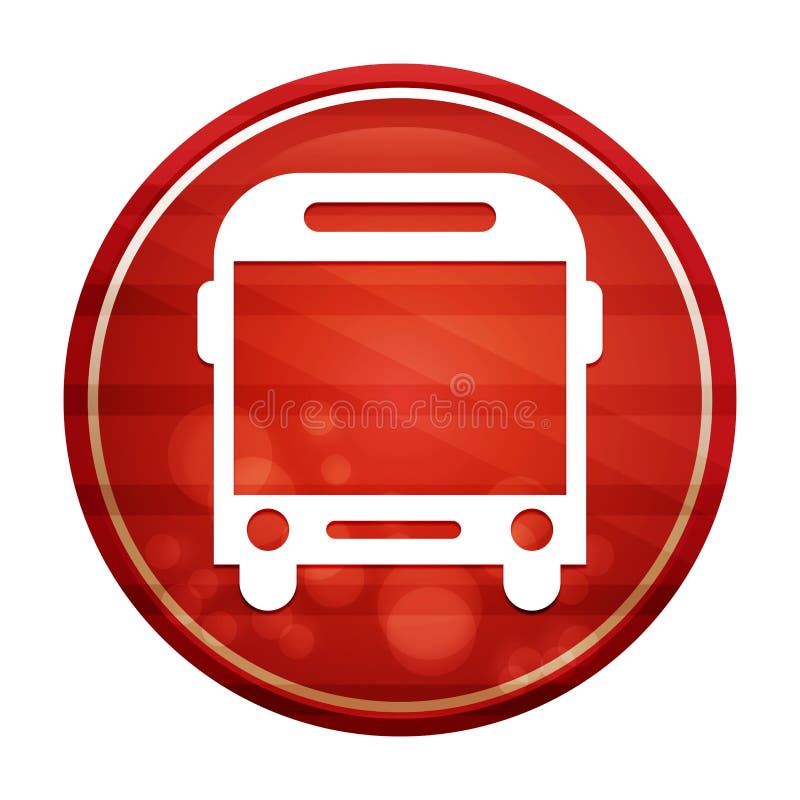 Bus Icon Realistic Diagonal Motion Red Round Button Illustration Stock ...