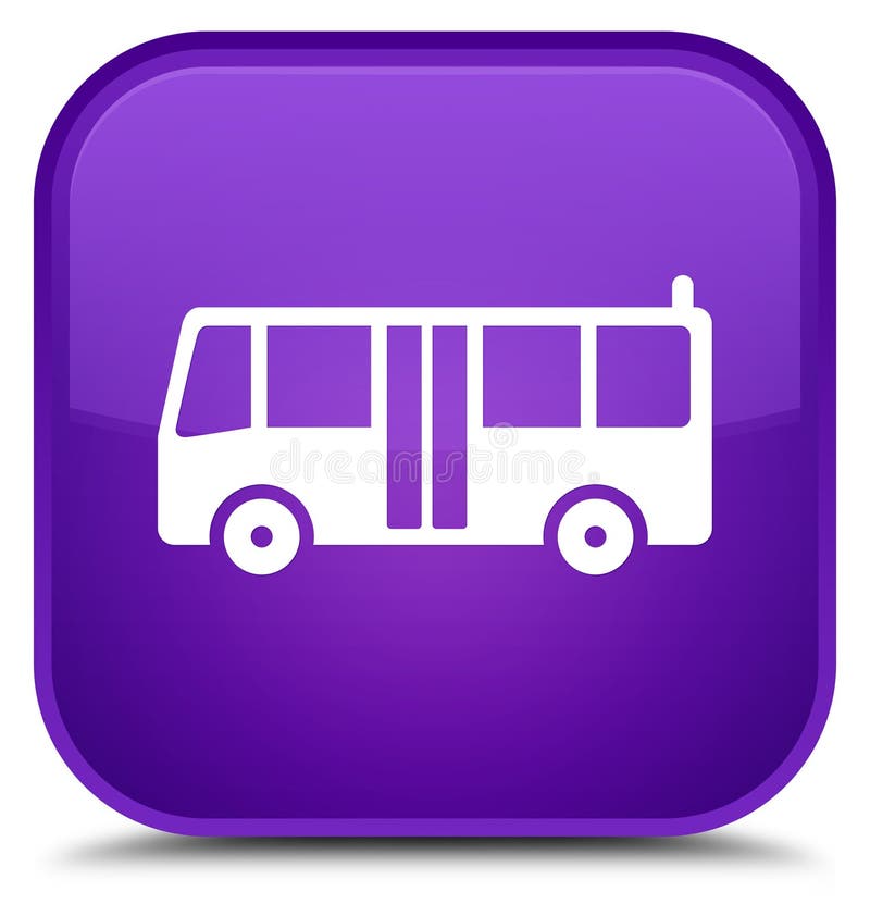 Bus Icon Special Purple Square Button Stock Illustration - Illustration ...