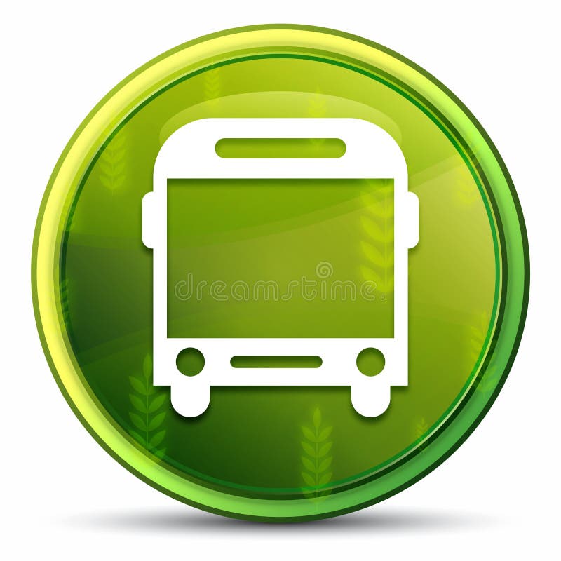 Bus Icon Spring Bright Natural Green Round Button Illustration Stock ...