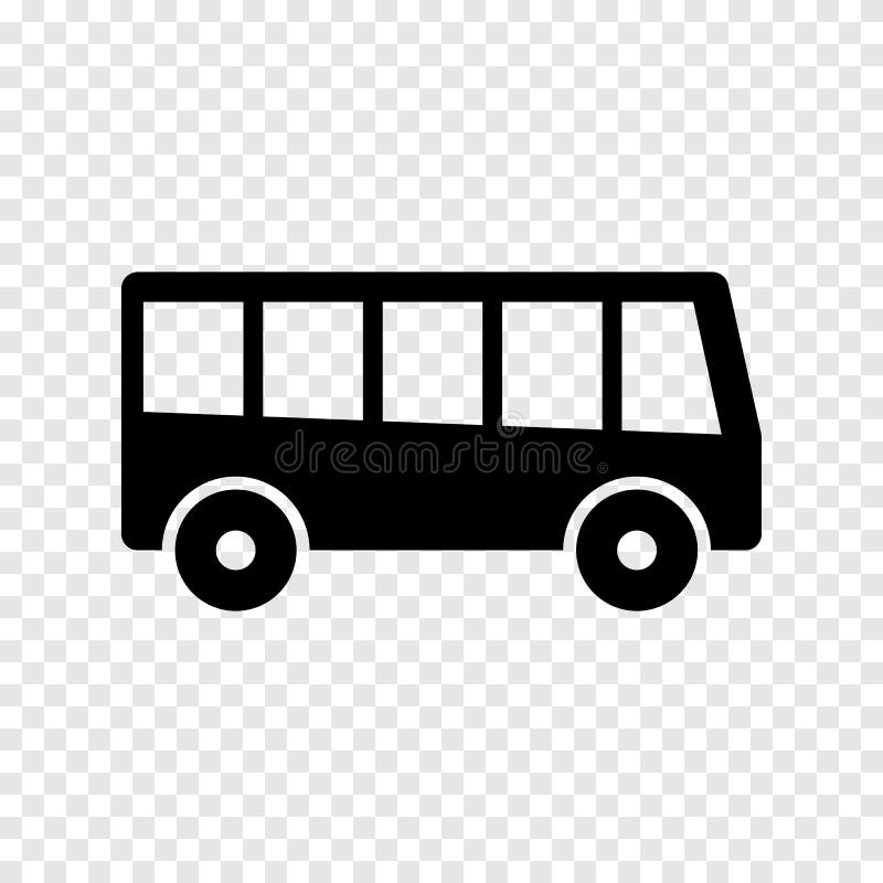 Bus Icon Symbol on Transparent Background Stock Illustration ...
