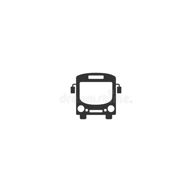 Bus Icon Symbol Vector on White Flat Sign Stock Vector - Illustration ...